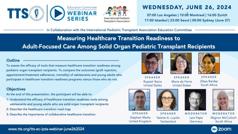 TTS Education Committee Webinar Series 2024-2025